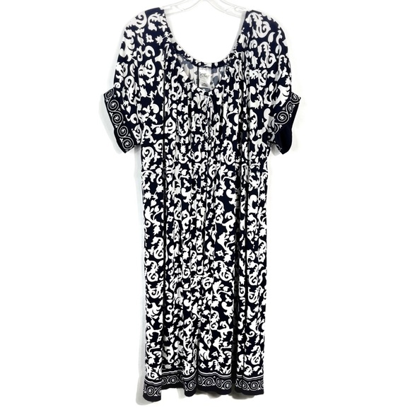 Just My Size | Dresses | Jms Just My Size Navy Blue White Paisley Print ...